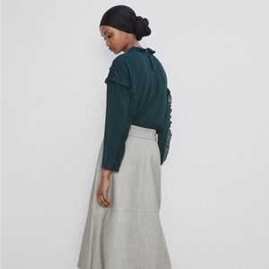 Zara | Tops | Zara Green Ruffle Top | Poshmark